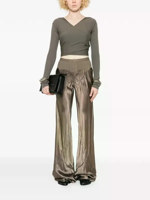 Rick Owens Bias Wide Leg Trousers - Brown