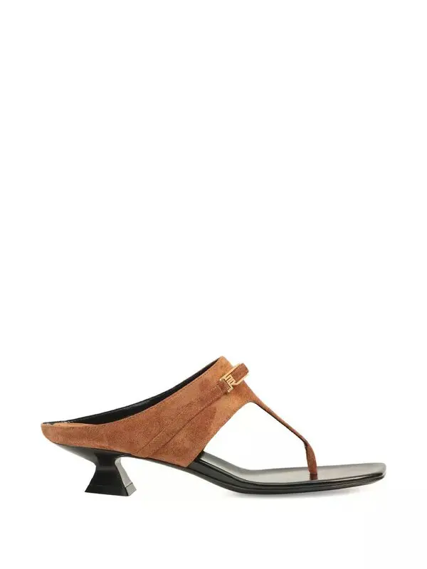 SERGIO ROSSI Bitt Buckle Sandals - Brown