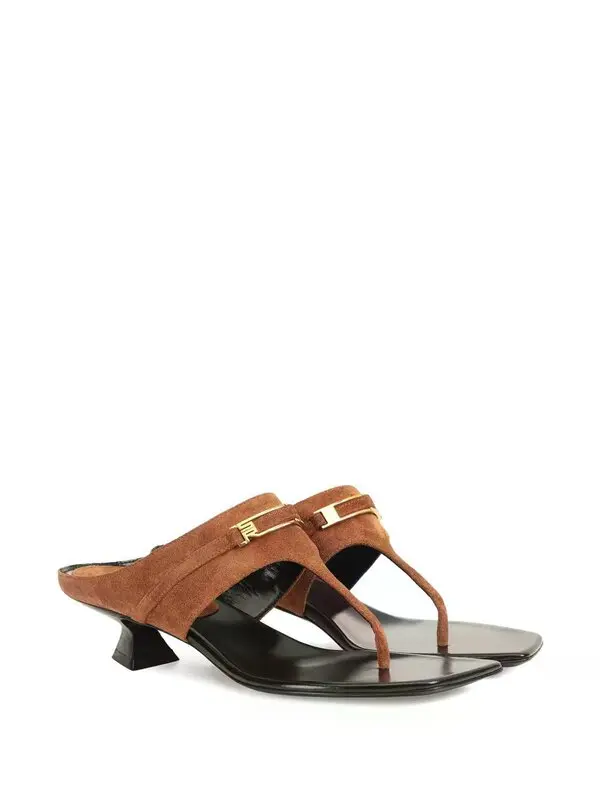 SERGIO ROSSI Bitt Buckle Sandals - Brown