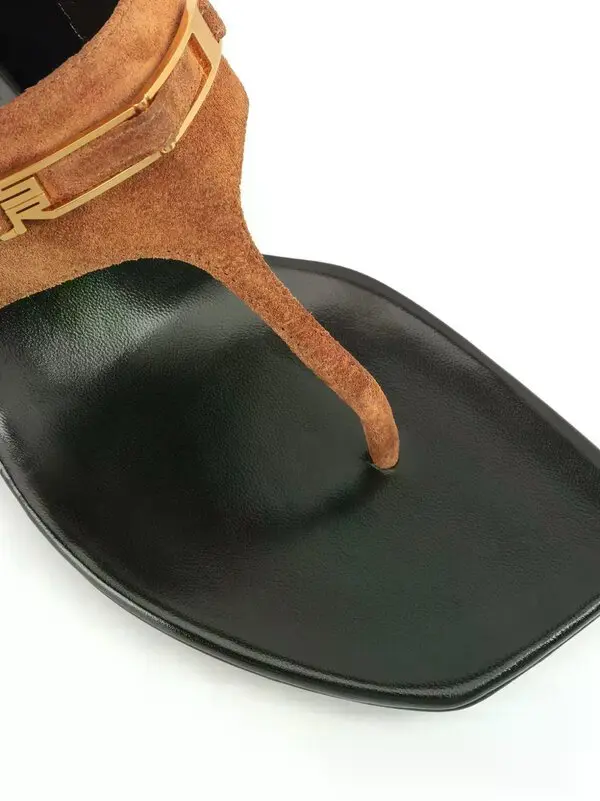 SERGIO ROSSI Bitt Buckle Sandals - Brown