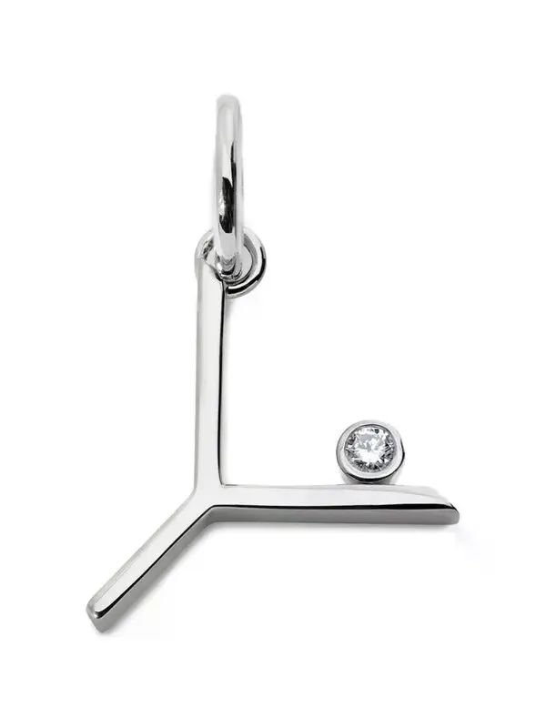 Monica Vinader Diamond Initial Pendant - Silver