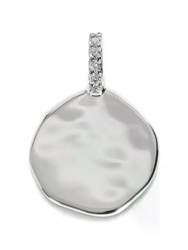 Monica Vinader Diamond Coin Pendant - Silver