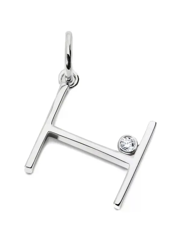 Monica Vinader Diamond Initial Pendant - Silver