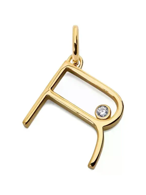 Monica Vinader Solitaire Diamond Initial Pendant - Gold