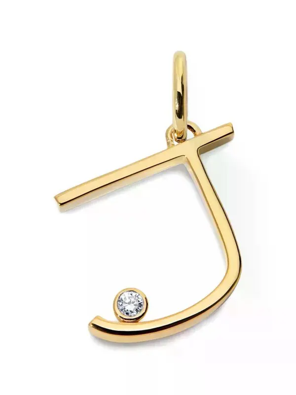 Monica Vinader Solitaire Diamond Initial Pendant - Gold