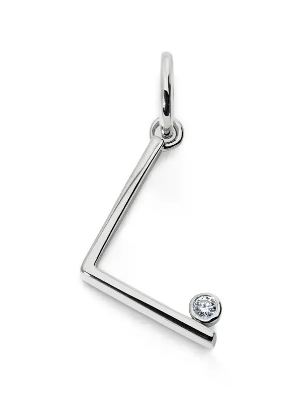 Monica Vinader Initial L Solitaire Diamond Pendant - Silver