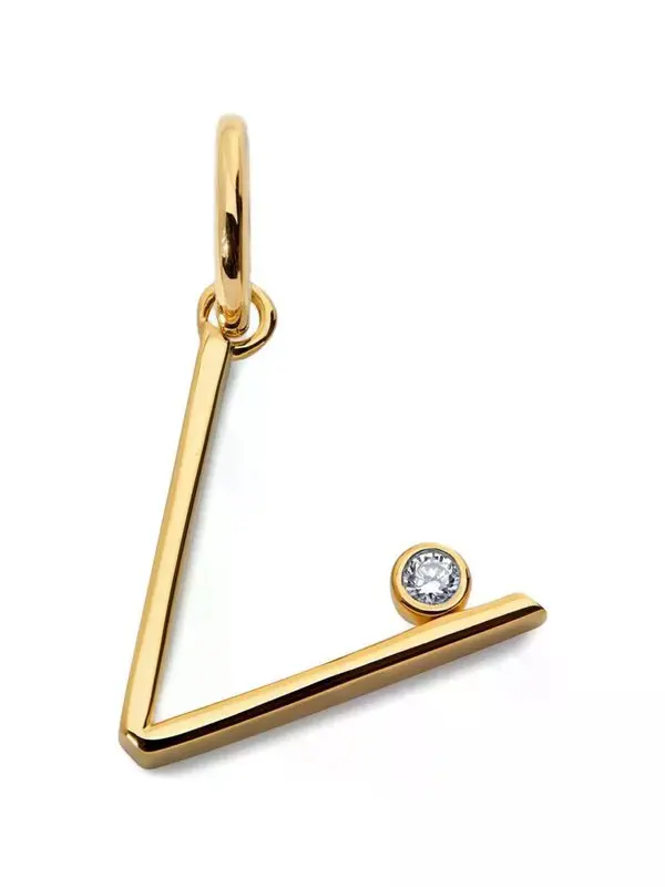 Monica Vinader Solitaire Diamond Initial Pendant - Gold