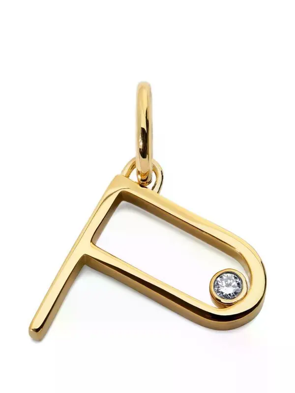 Monica Vinader Initial P Solitaire-diamond Pendant - Gold