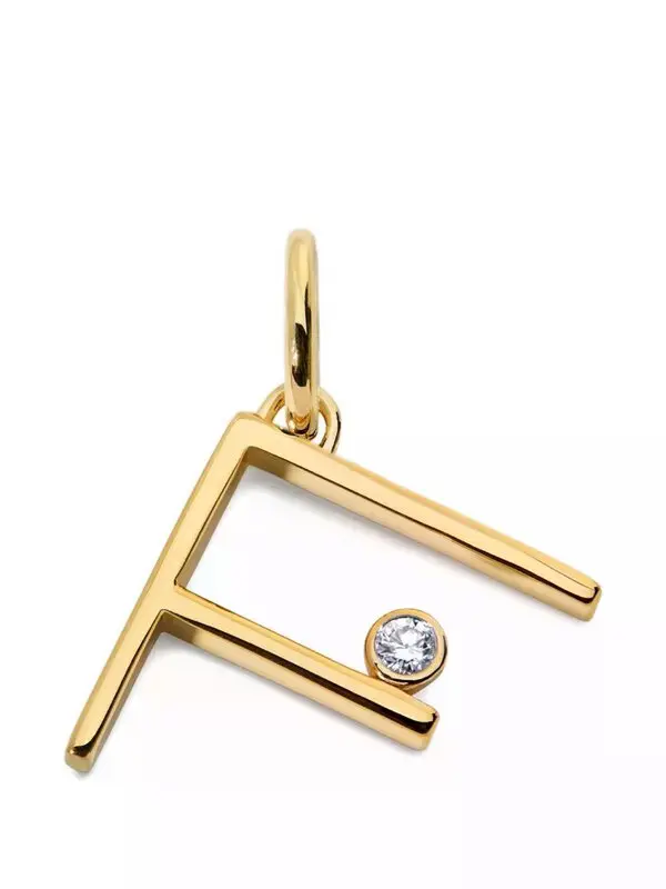 Monica Vinader Initial F Solitaire-diamond Pendant - Gold