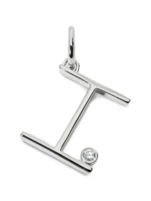 Monica Vinader Diamond Initial Pendant - Silver