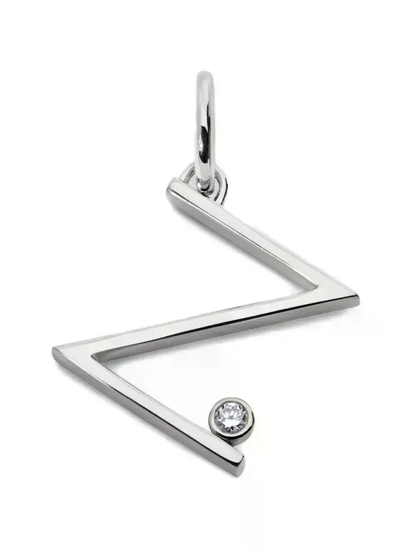 Monica Vinader Solitaire Diamond Initial Pendant - Silver