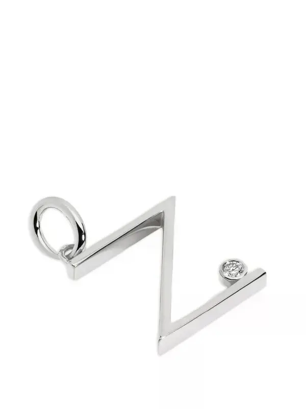 Monica Vinader Solitaire Diamond Initial Pendant - Silver