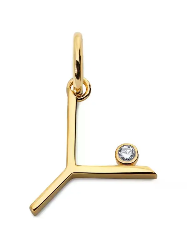 Monica Vinader Initial Y Solitaire-diamond Pendant - Gold