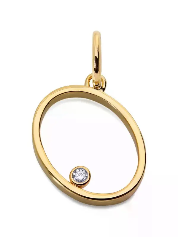 Monica Vinader Initial O Solitaire Diamond Pendant - Gold