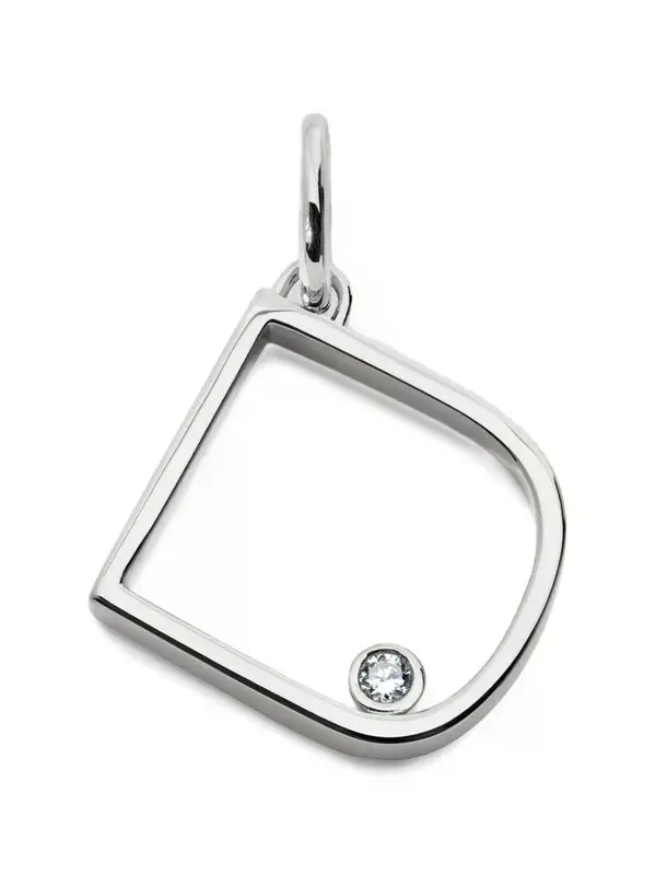 Monica Vinader Solitaire Diamond Initial Pendant - Silver