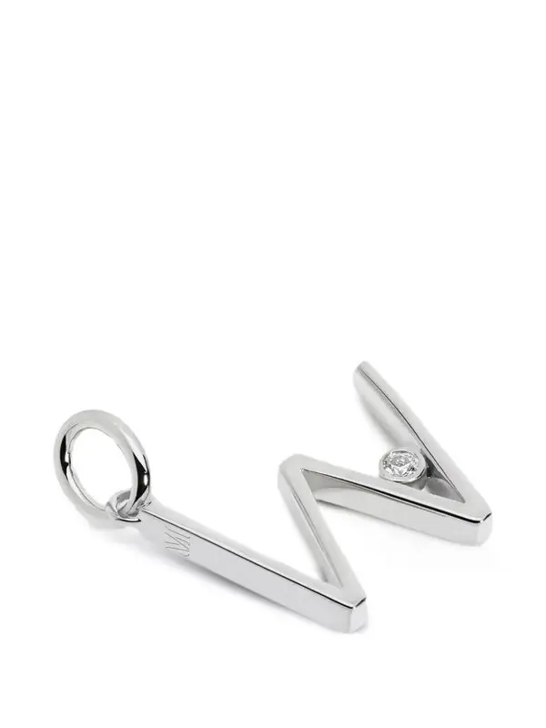 Monica Vinader Initial W Solitaire-diamond Pendant - Silver
