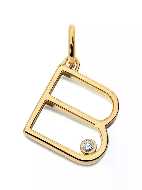 Monica Vinader Solitaire Diamond Initial Pendant - Gold