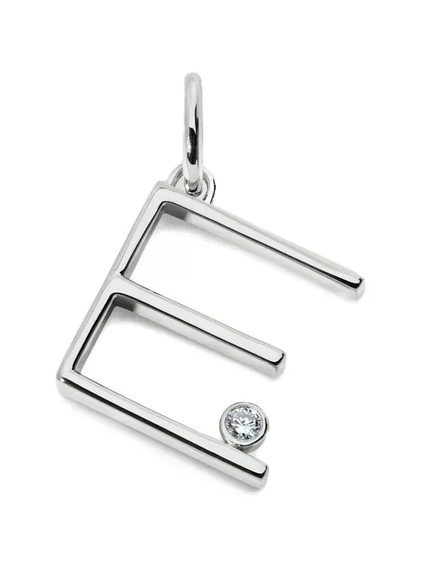 Monica Vinader Diamond Initial Pendant - Silver