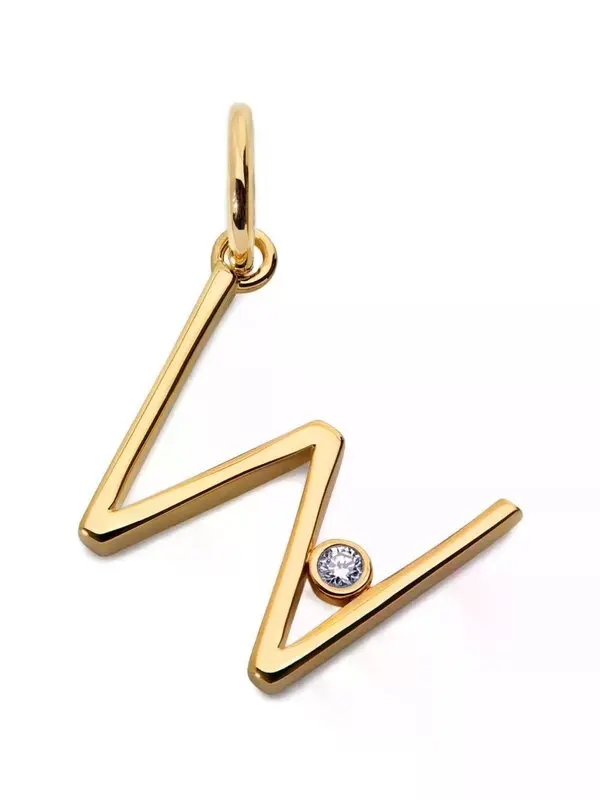 Monica Vinader Diamond Initial Pendant - Gold