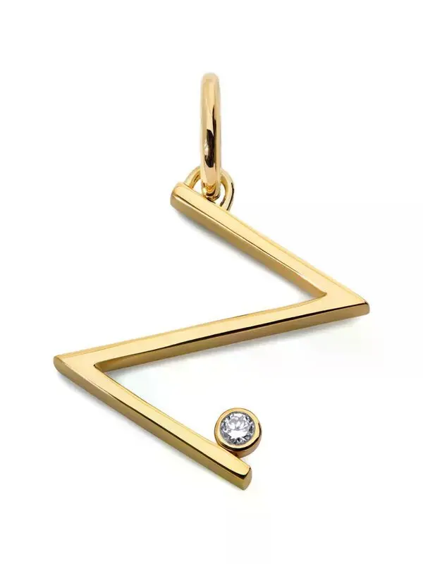 Monica Vinader Diamond Initial Pendant - Gold