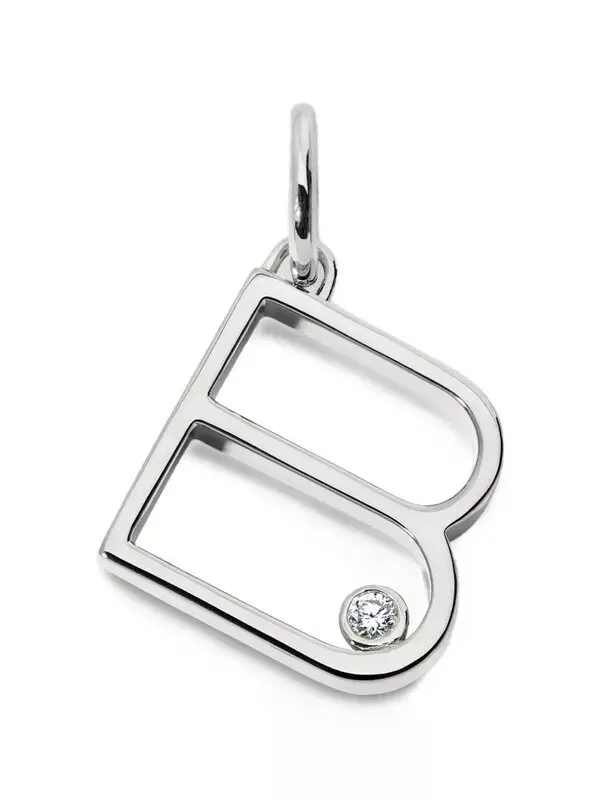 Monica Vinader Solitaire Diamond Initial Pendant - Silver