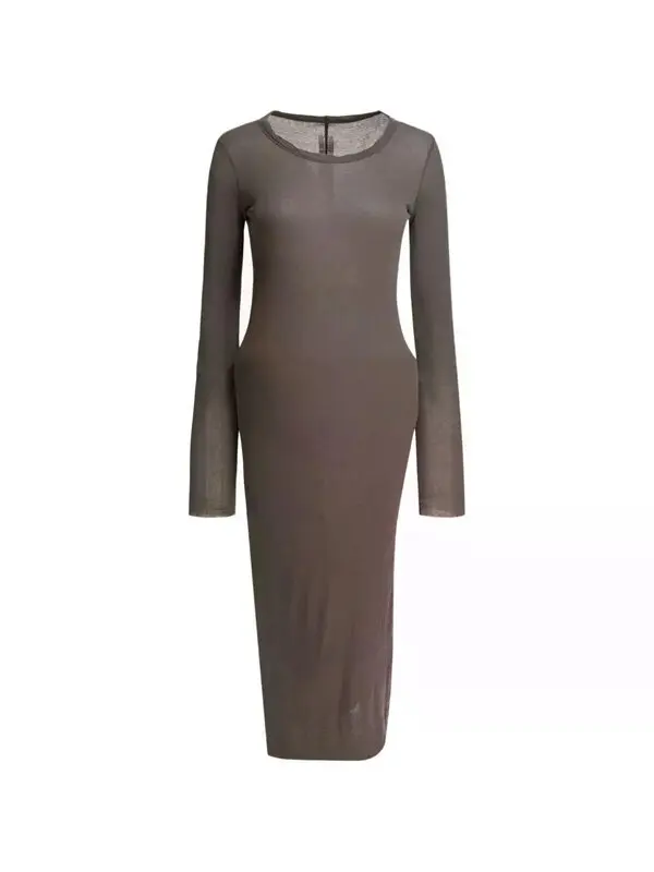 Rick Owens Long-sleeve Midi Dress - Grey