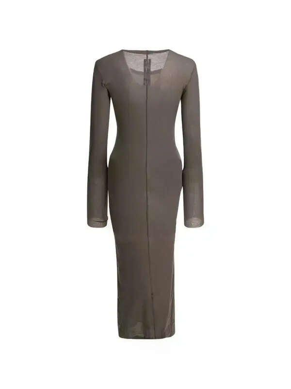 Rick Owens Long-sleeve Midi Dress - Grey