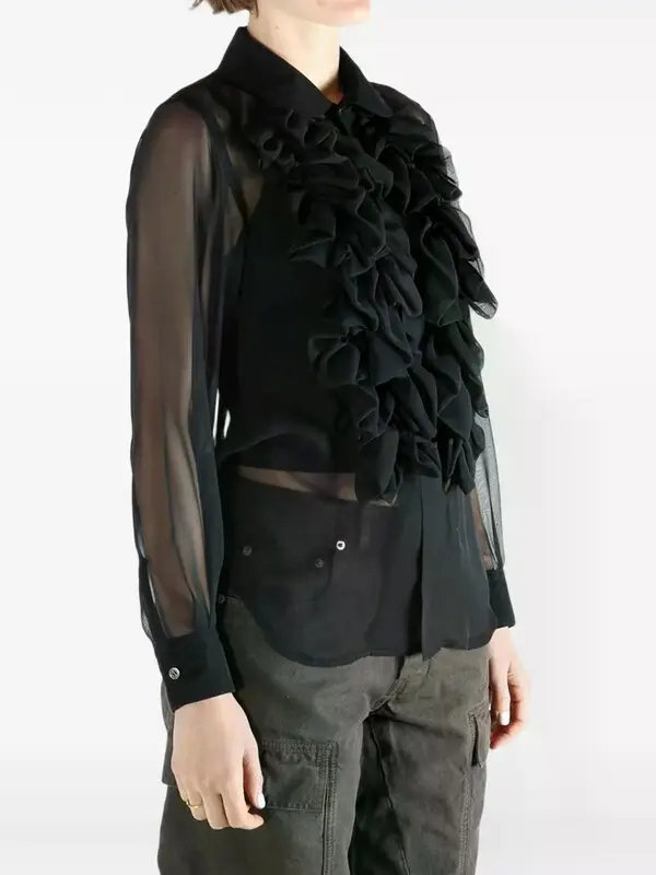 Comme Des Garçons Ruffled Collared Shirt - Black