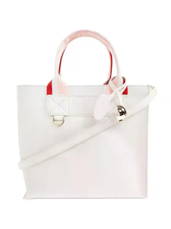 Furla Tote Bag With Striped Handle - White