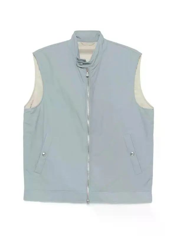 Eleventy Zip Pocket Gilet - Blue