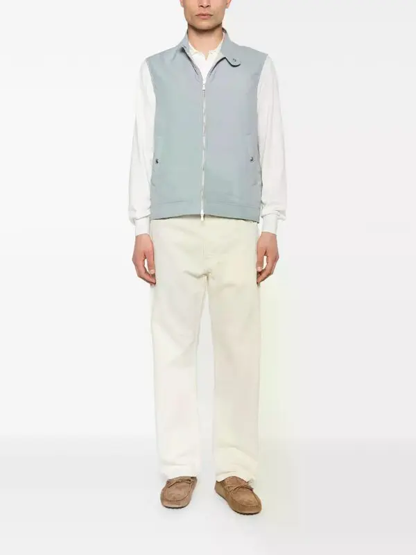 Eleventy Zip Pocket Gilet - Blue