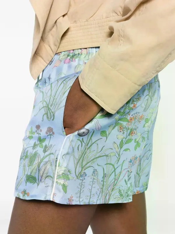 Gucci Floral-print Drawstring Shorts