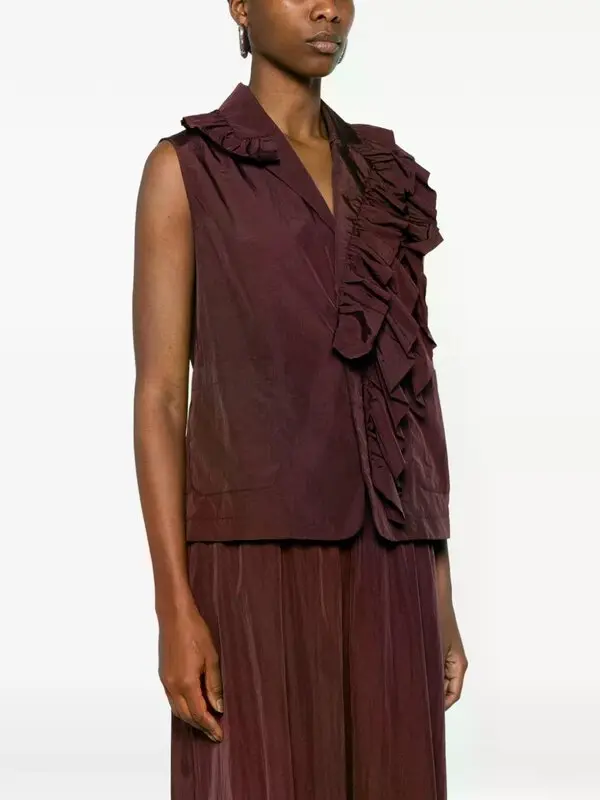PSOPHIA Ruffled Tie Top