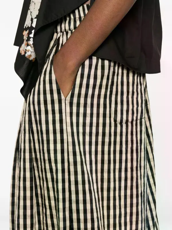 PSOPHIA Check-pattern Cropped Trousers