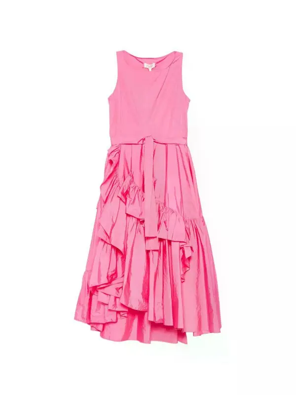 PSOPHIA Ruffled Tie Midi Dress