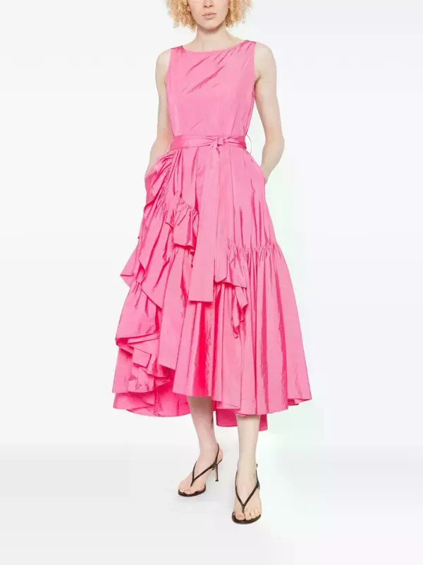 PSOPHIA Ruffled Tie Midi Dress