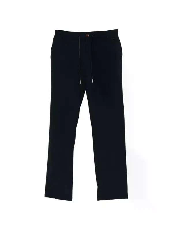 MOORER Drawstring-waist Trousers - Blue