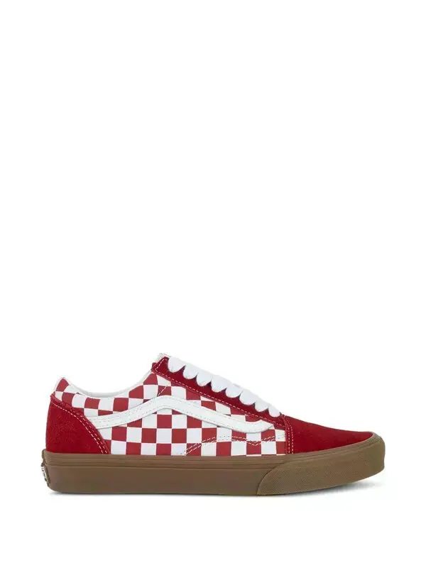 VANS Old Skool Check-pattern Sneakers - Red