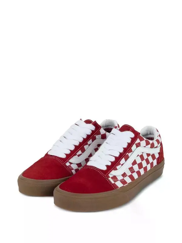 VANS Old Skool Check-pattern Sneakers - Red