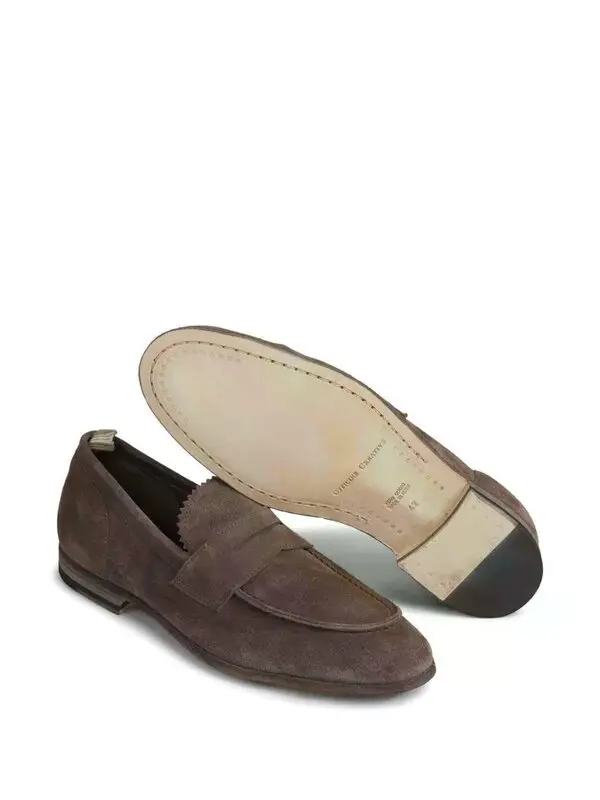 Officine Creative Scalloped-detail Penny Strap Loafers