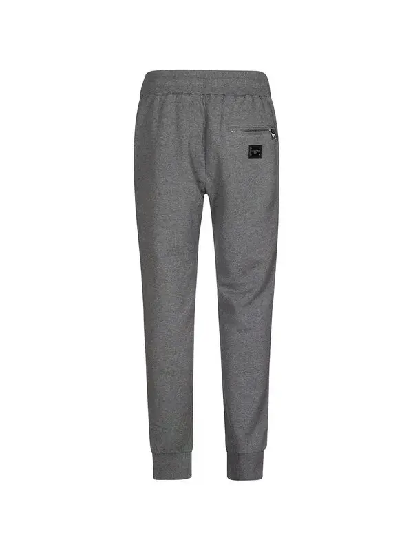 Dolce & Gabbana Drawstring Cotton Track Pants - Grey