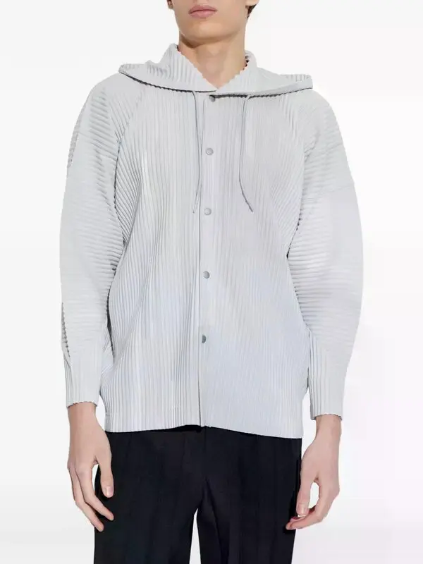 Issey Miyake Hooded Pleated Jacket - Grey