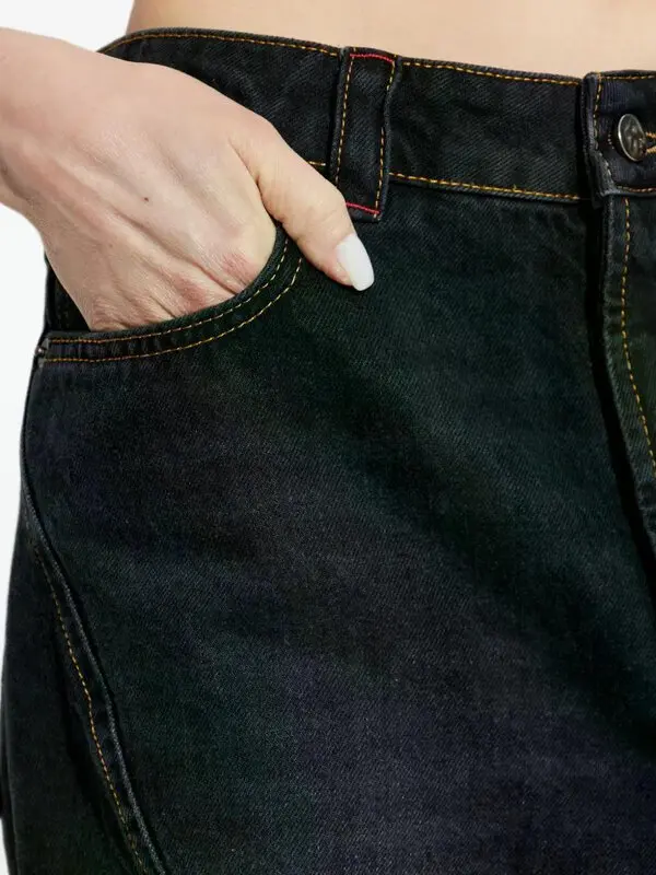 AVAVAV Straight Leg Jeans With Ruched Hem