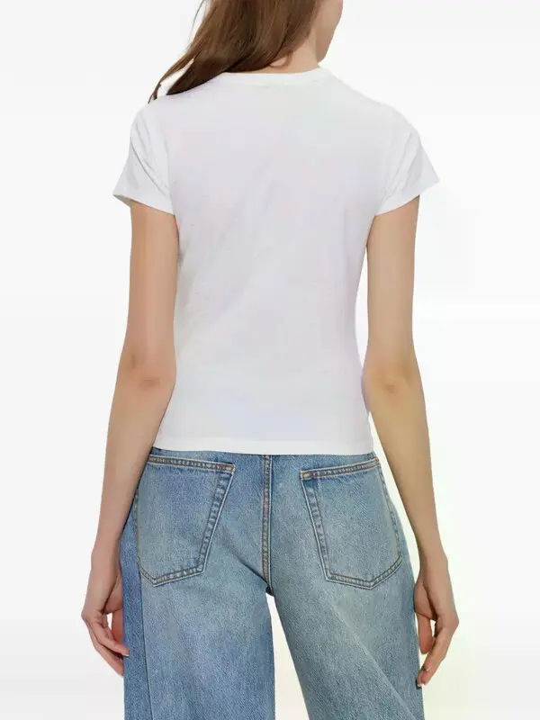 Alexander Wang Crystal Logo Cotton Baby Tee - Grey