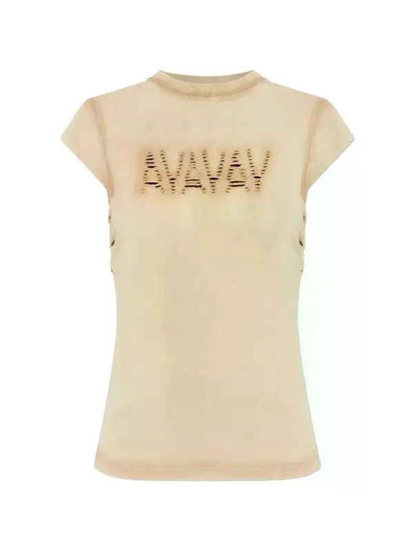 AVAVAV Logo Cut-out T-shirt - Neutrals
