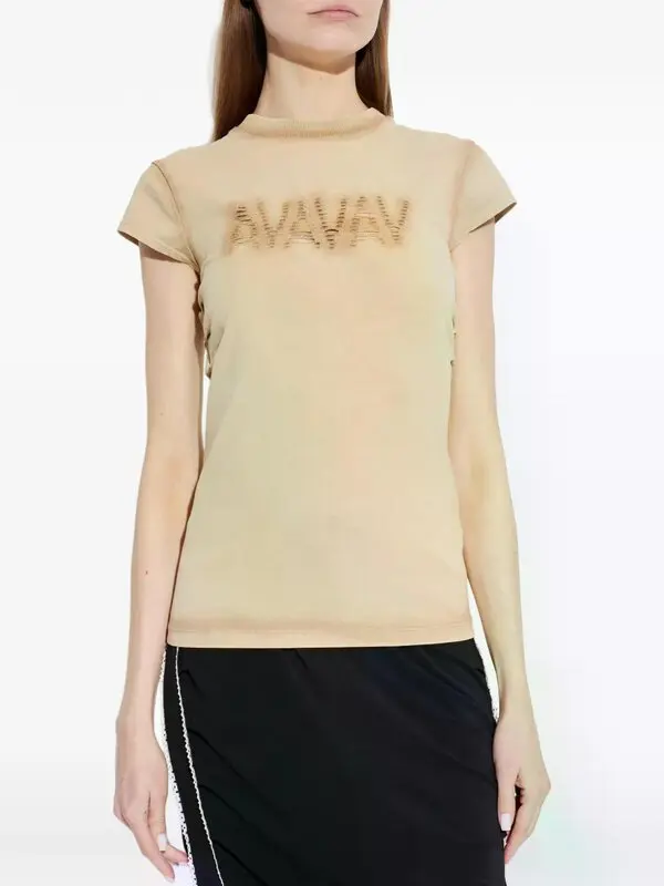 AVAVAV Logo Cut-out T-shirt - Neutrals
