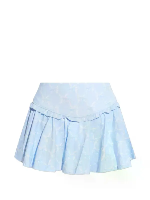 LoveShackFancy Bow-printed Ruffled Skirt