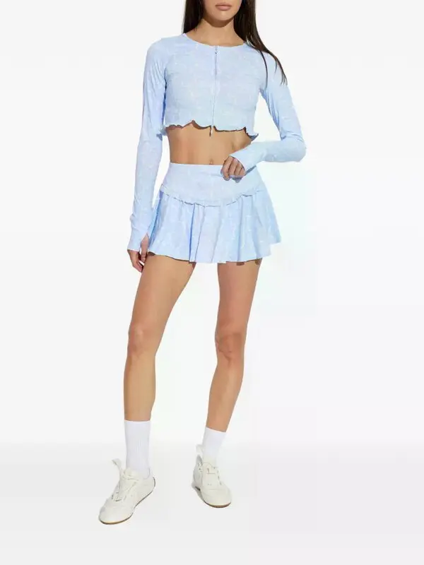 LoveShackFancy Bow-printed Ruffled Skirt