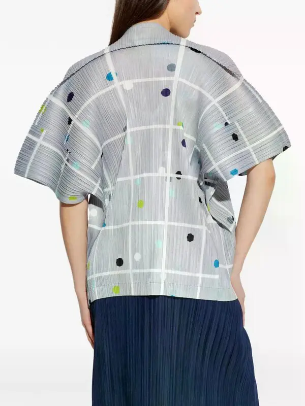 Issey Miyake Grid Pleated Blouse