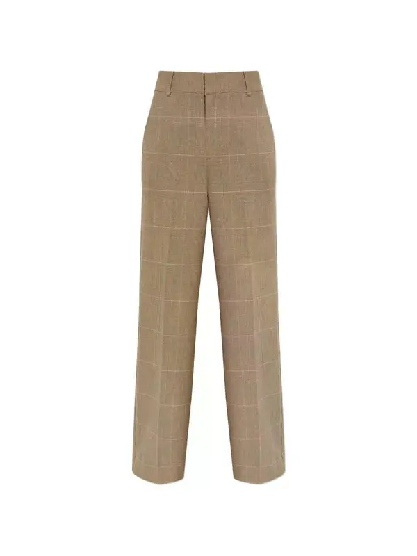 GESTUZ Evaldi Check Pattern Trousers - Neutrals